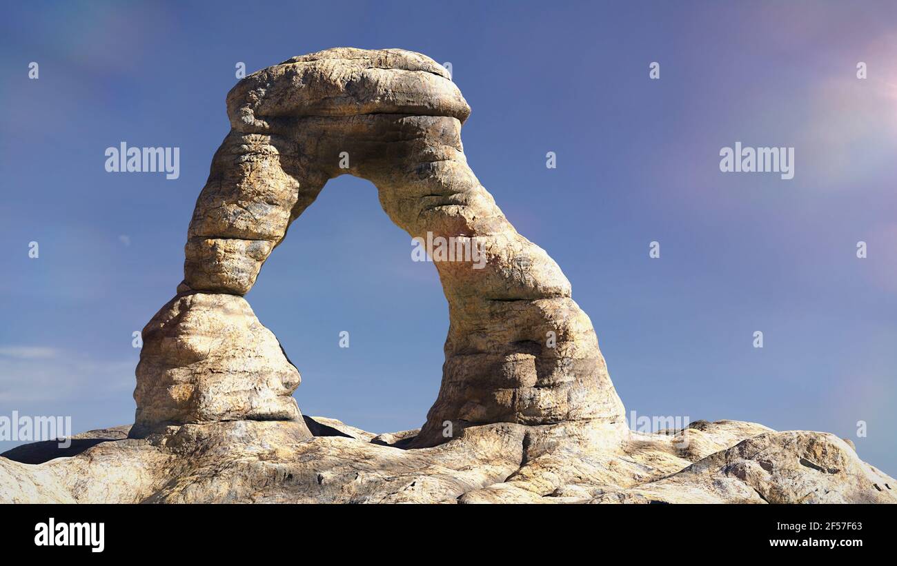 natural arch at sunrise, beautiful rock bridge Stock Photo - Alamy