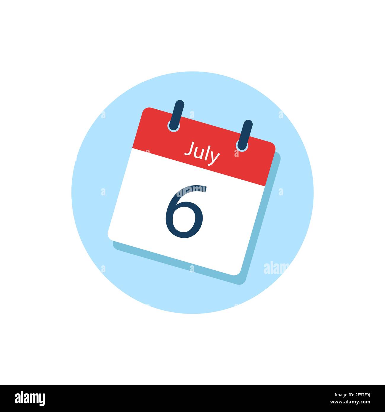 White daily calendar Icon July in a Flat Design style. Easy to edit ...