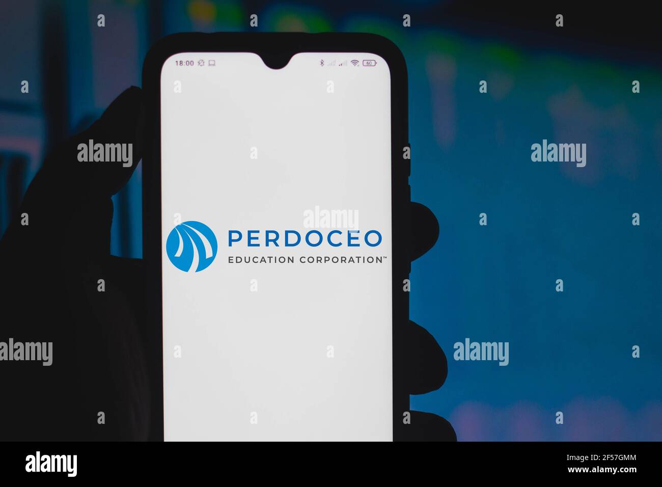 In this photo illustration a Perdoceo Education Corporation logo seen ...