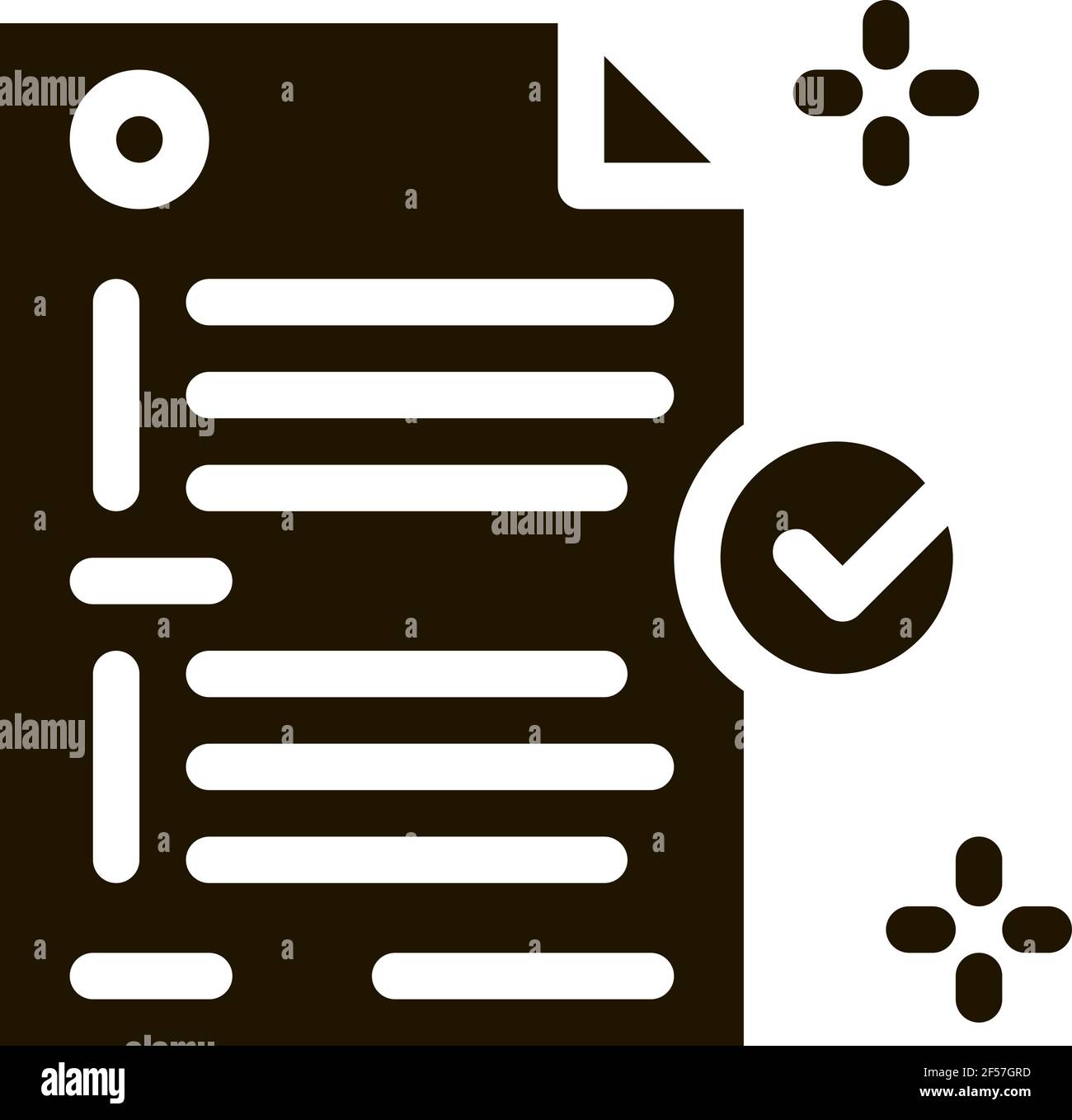 Document Confirmation Icon Vector Glyph Illustration Stock Vector Image