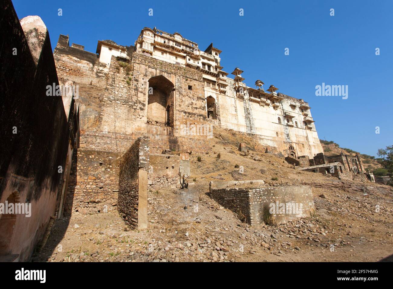Taragarh fort in Bundi town, typical medieval fortress in Rajasthan ...