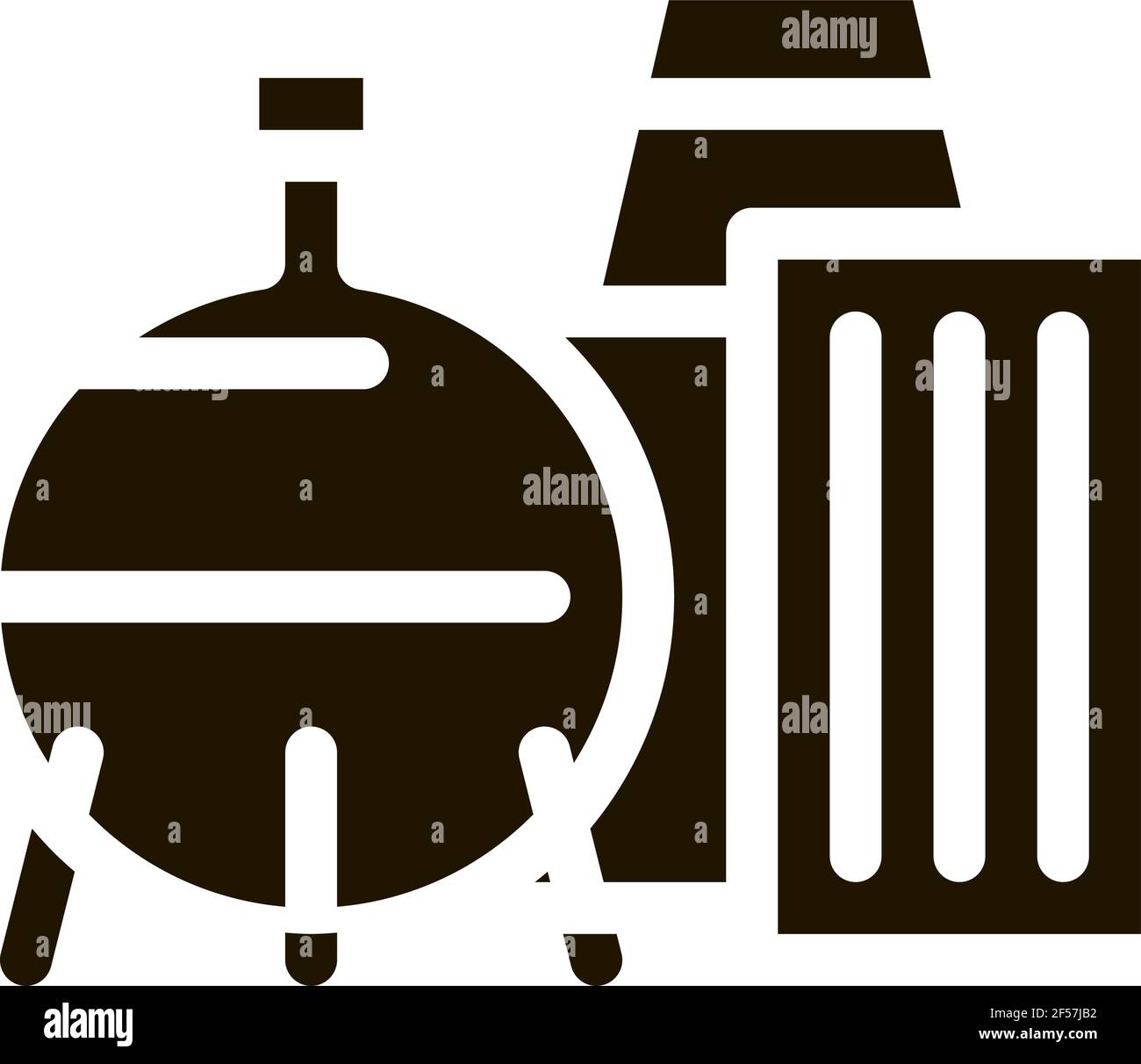 chemical factory icon Vector Glyph Illustration Stock Vector Image ...