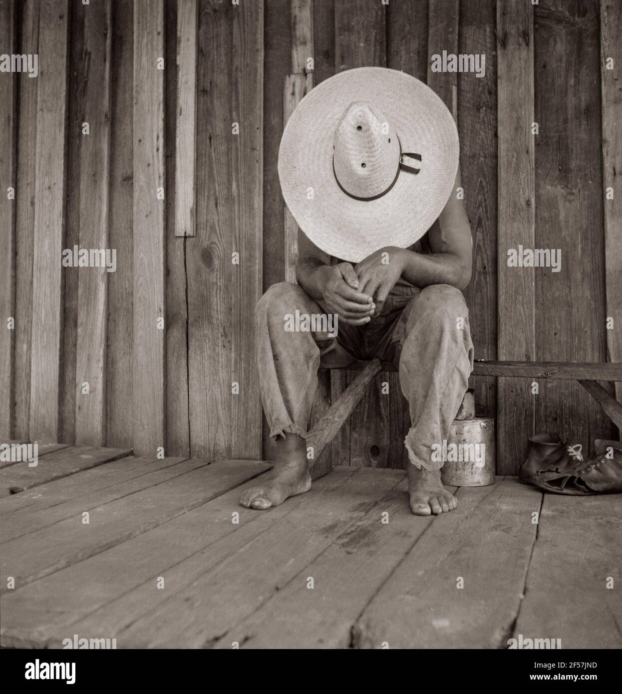Turpentine worker resting on break. . DuPont, Georgia. July 1937 ...