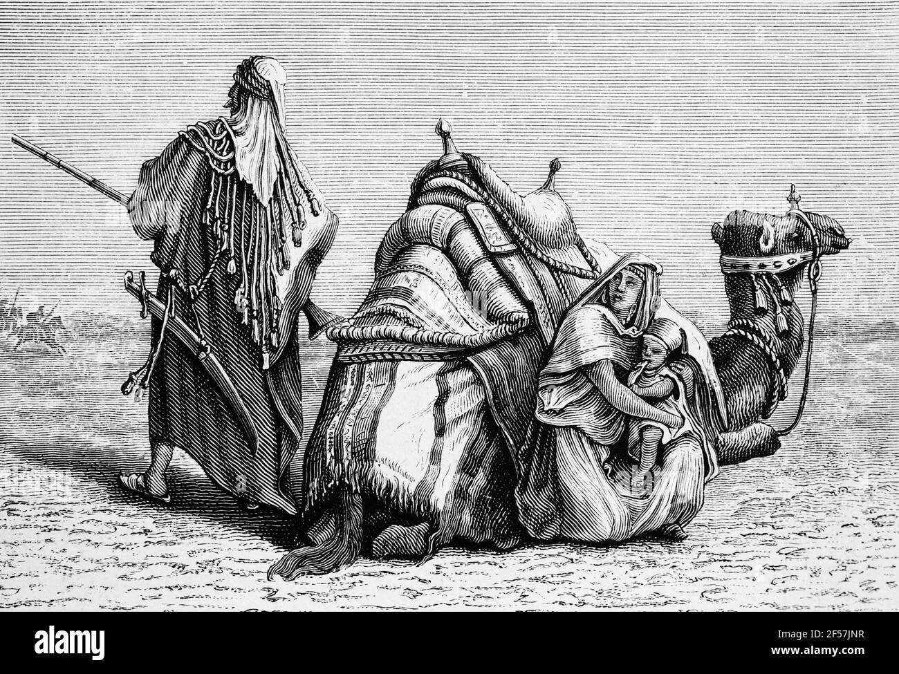 A Beduin family in the desert, Arabia, Orient, wood engraving, Wien ...