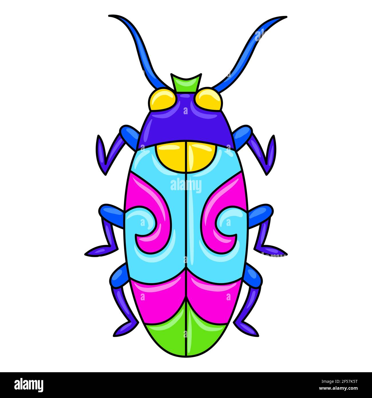 Decorative ornamental stylized beetle. Mexican ceramic cute naive art ...