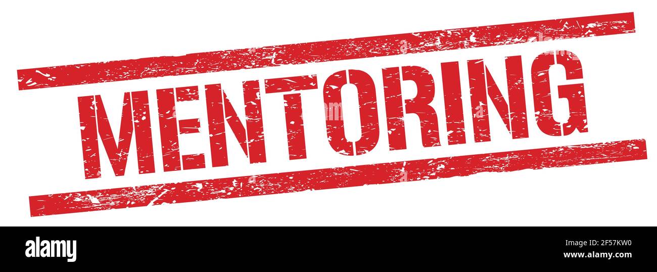 MENTORING text on red grungy rectangle stamp sign Stock Photo - Alamy