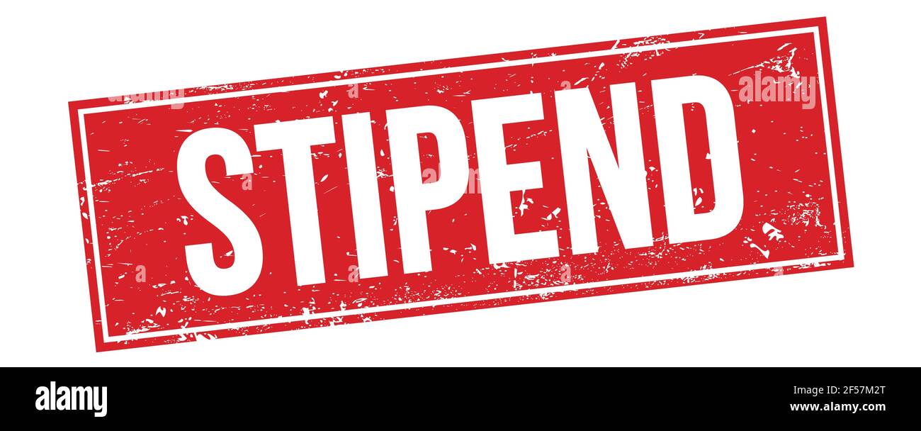 STIPEND text on red grungy rectangle stamp sign Stock Photo - Alamy