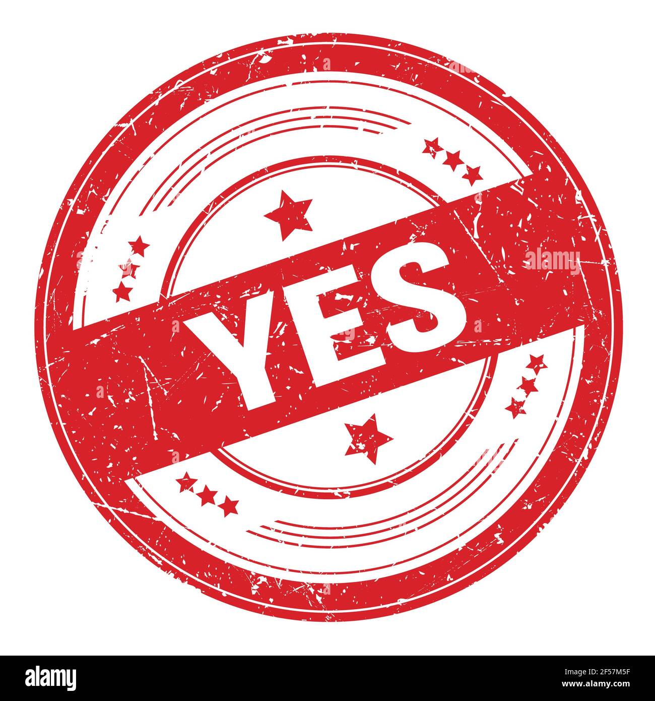 YES text on red round grungy texture stamp Stock Photo - Alamy