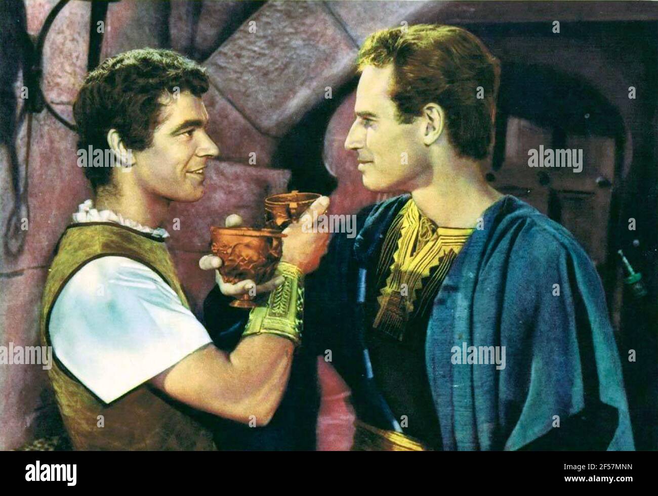 BEN-HUR 1959 MGM film with Charlton Heston at right and Stephen Boyd ...