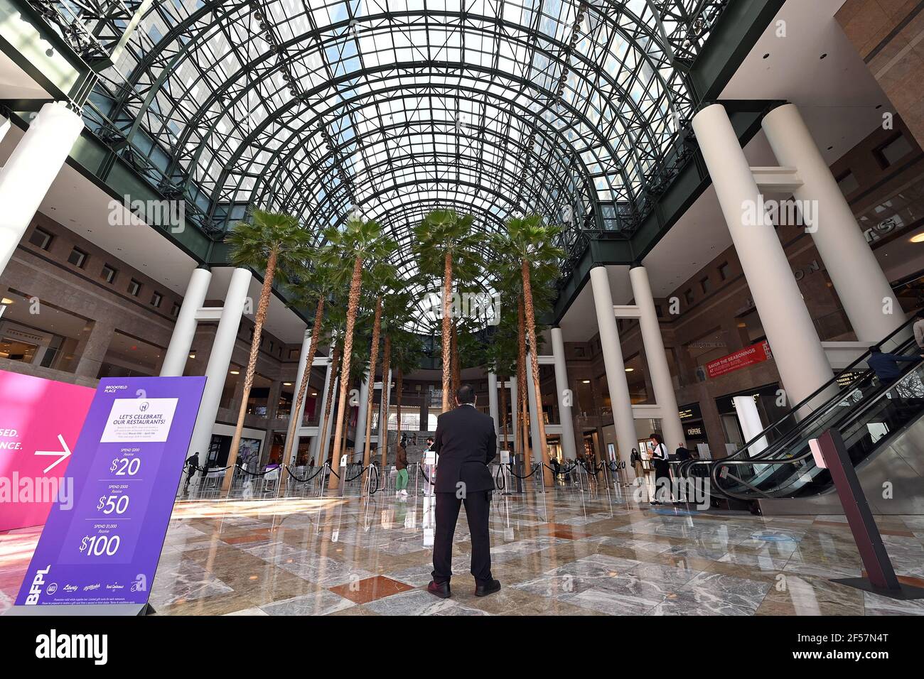 Inside view of Brookfield Place Shopping Plaza, where real estate ...