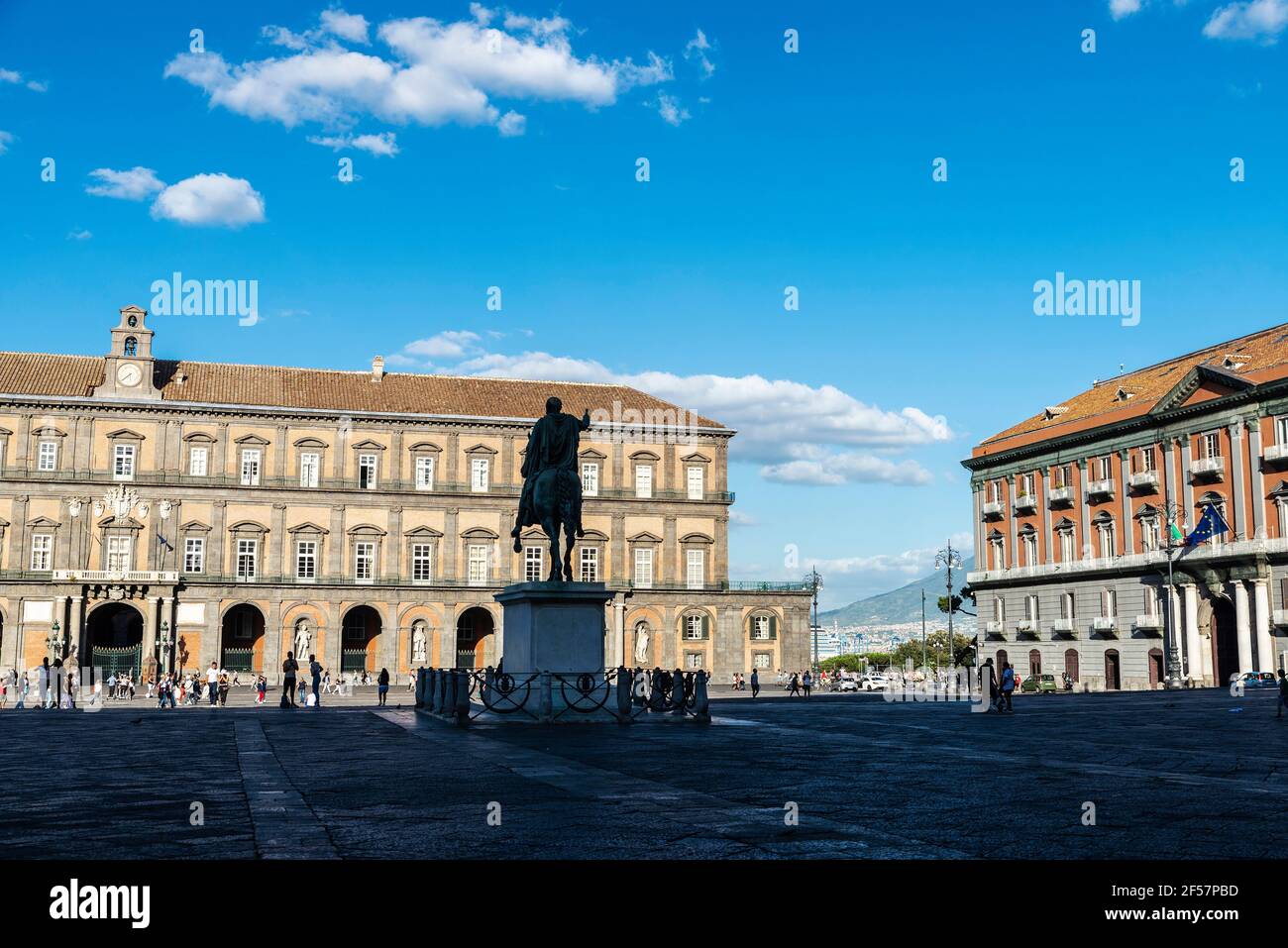 Naples, Italy - September 9, 2019: Facade of the Royal Palace of Naples ...