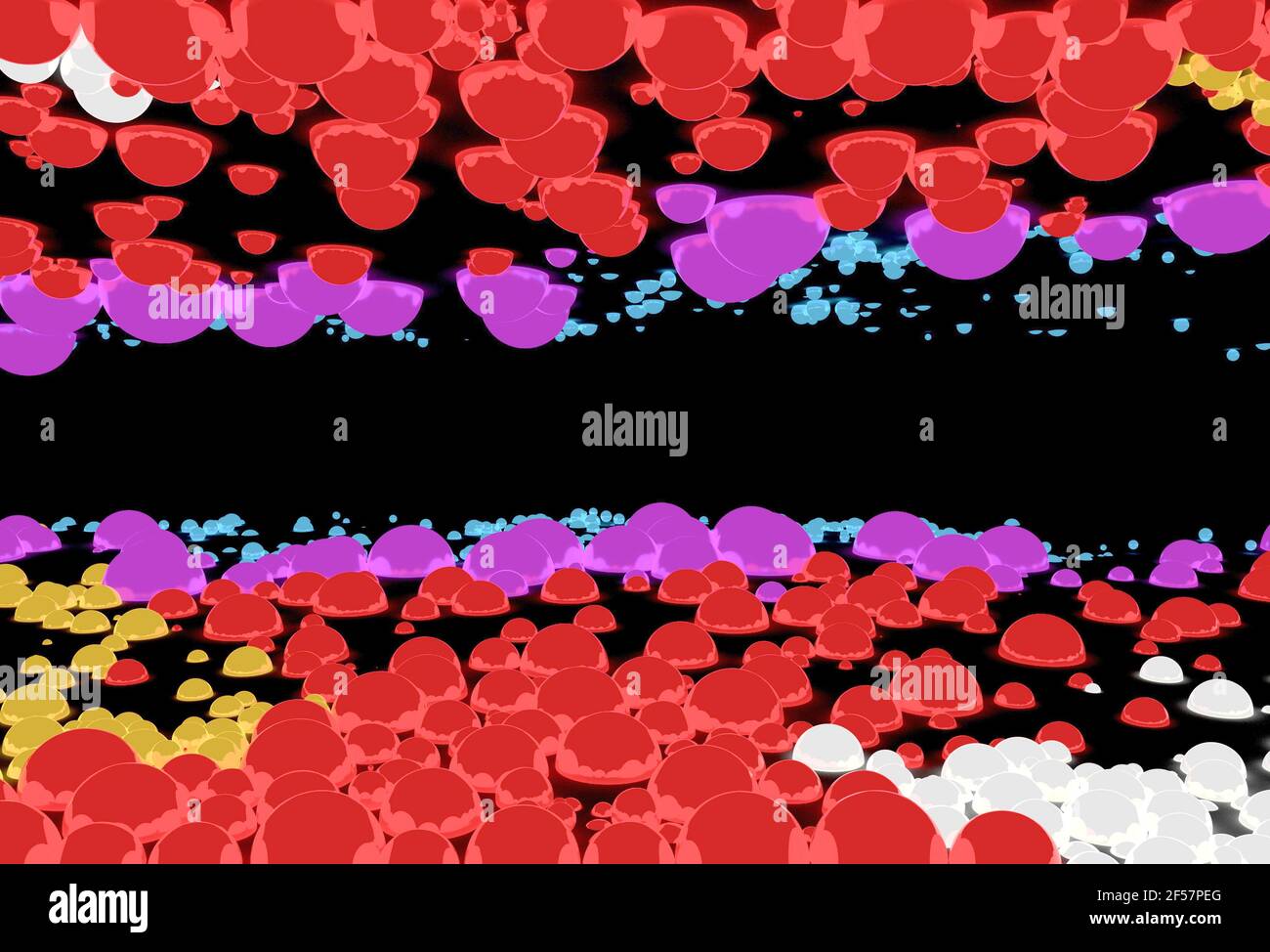 Particles semi circles, hemispheres with metallic effect, pattern of ...