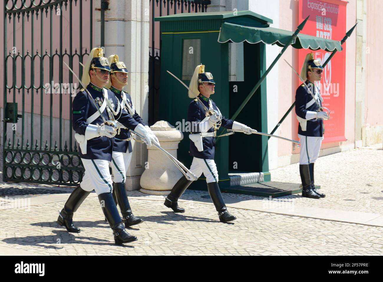The Changing Guard Ceremony takes place in Palace of Belem in Lisbon ...