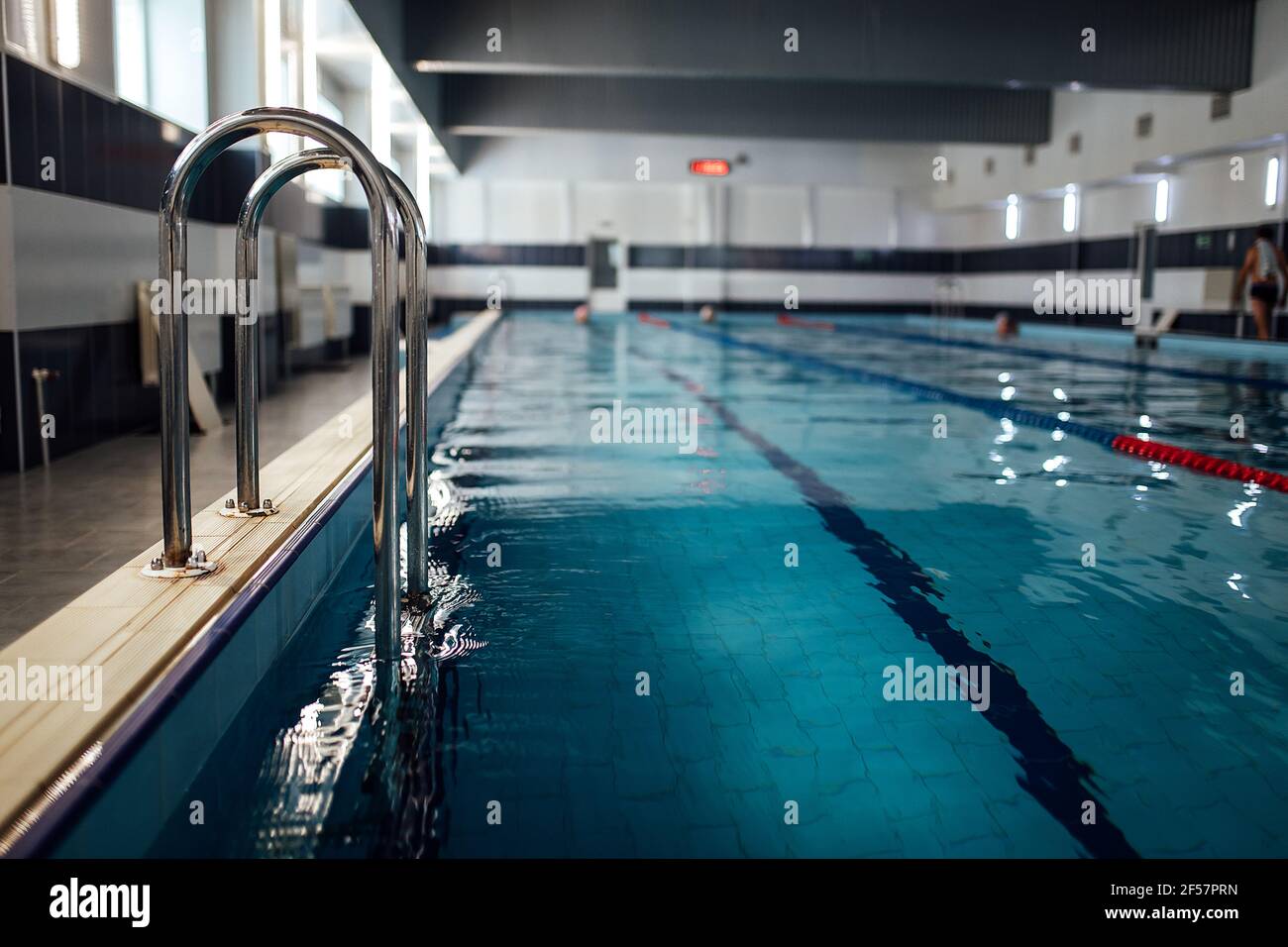 handrails for leaving the pool. cool and clean water in the swimming ...