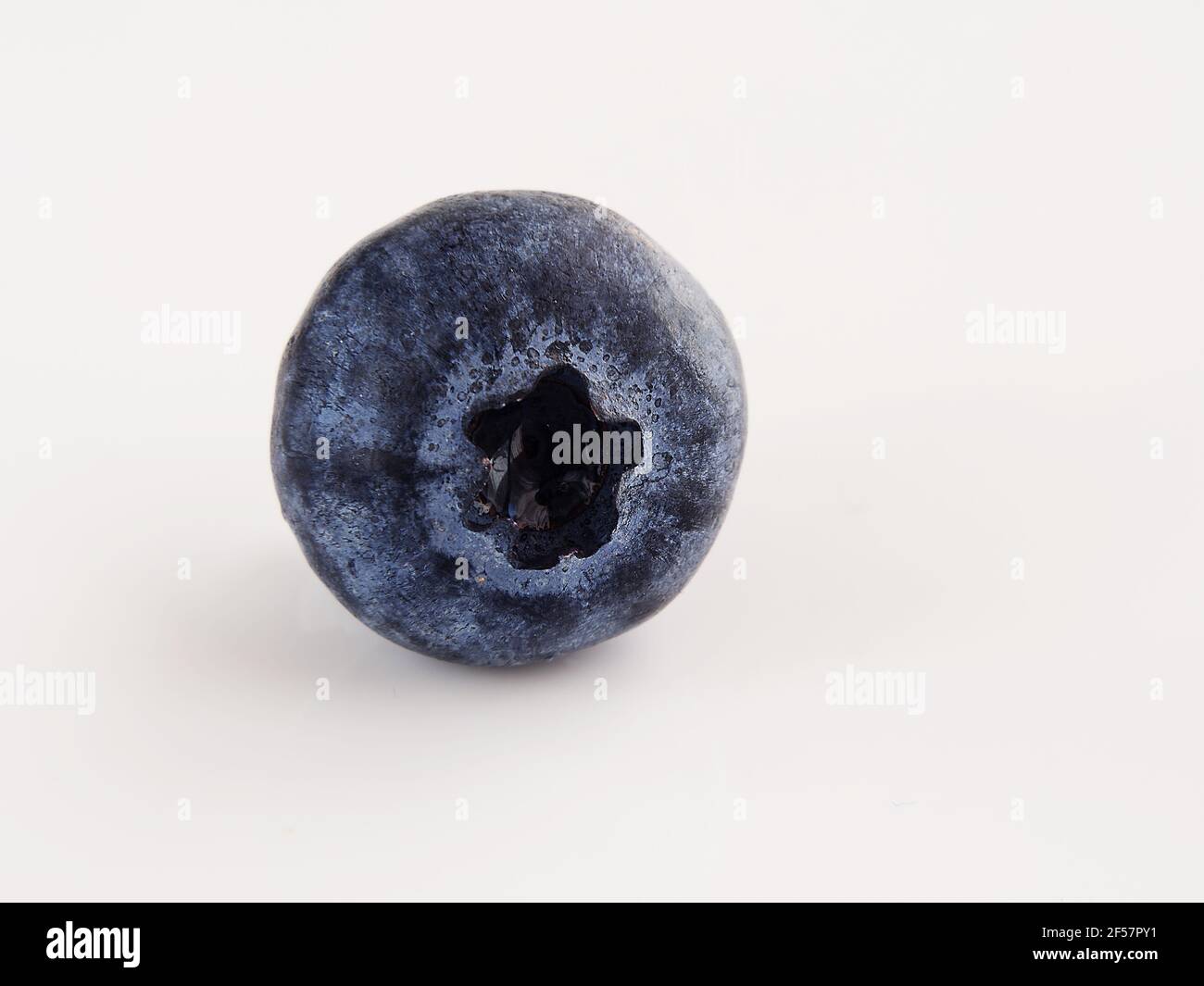 Macro shot of a single blueberry isolated on a white background Stock ...