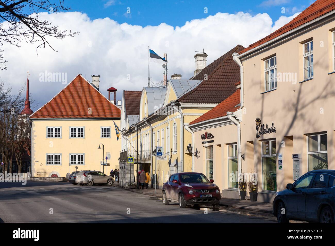 Kuressaare, Saaremaa, Estonia-circa Mar, 2018: Building of the Saare ...