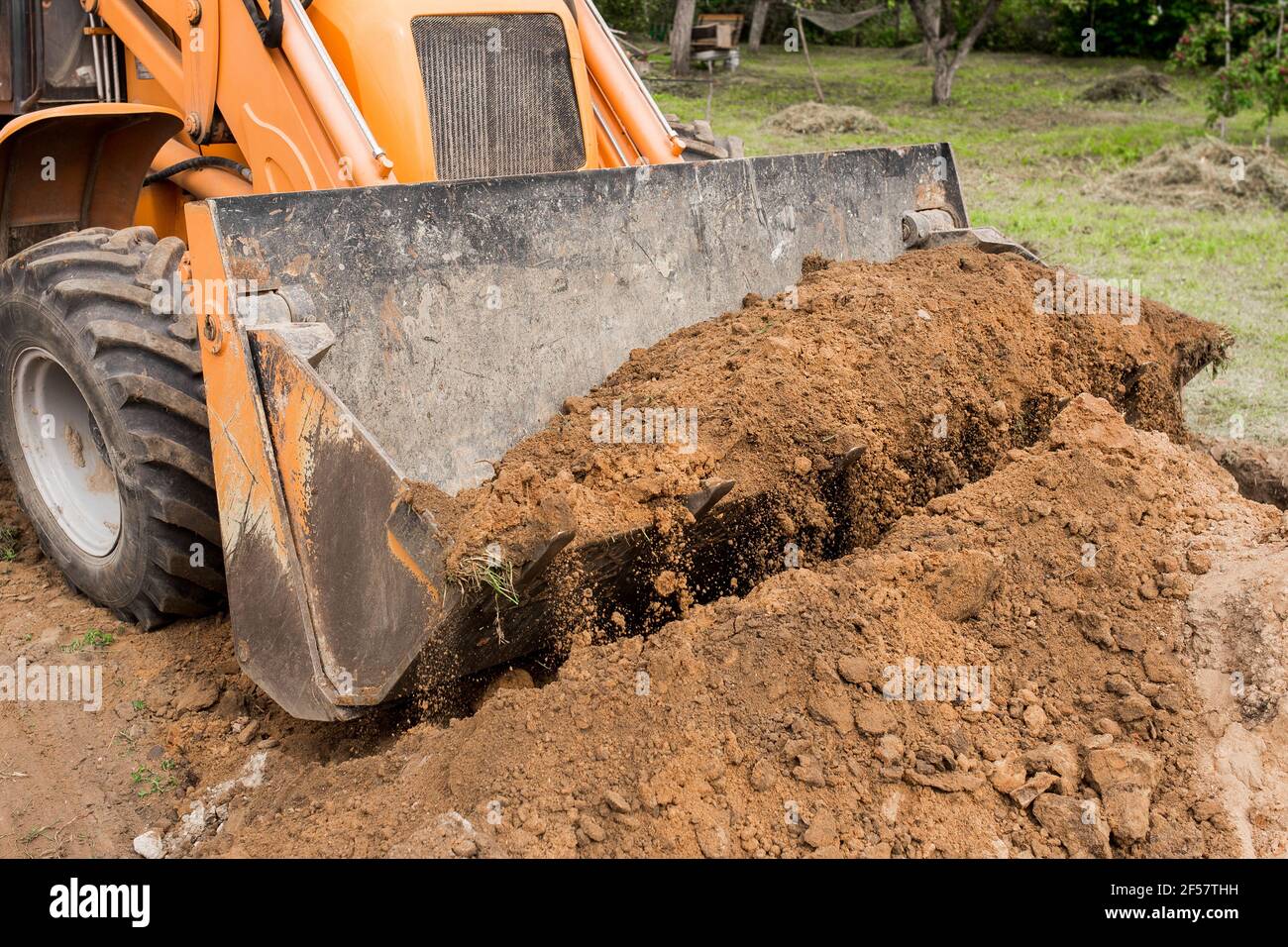Digger industry demolition yellow construction vehicle bulldozer hi-res ...