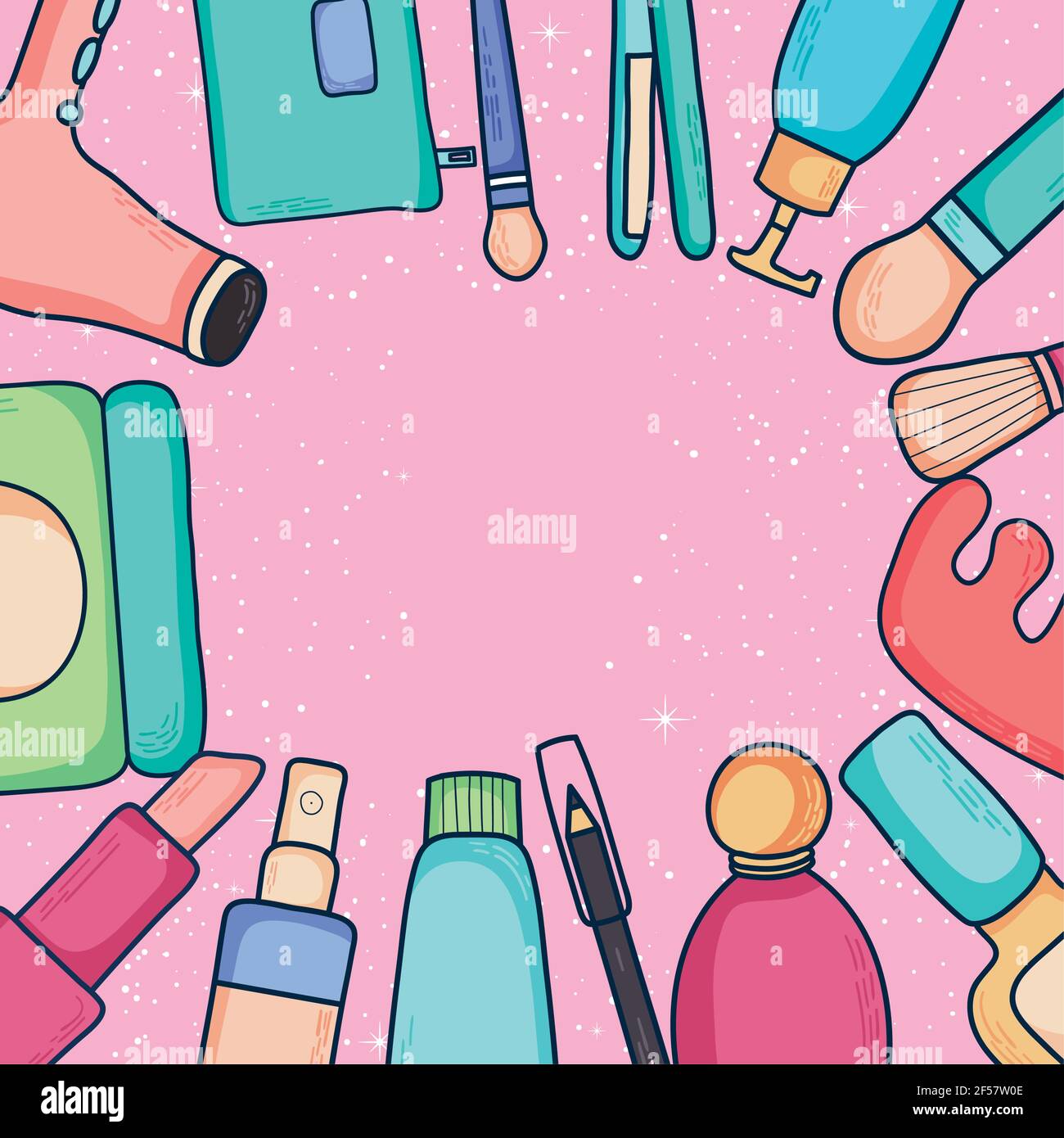 Brush cosmetic products on Stock Vector Images - Alamy