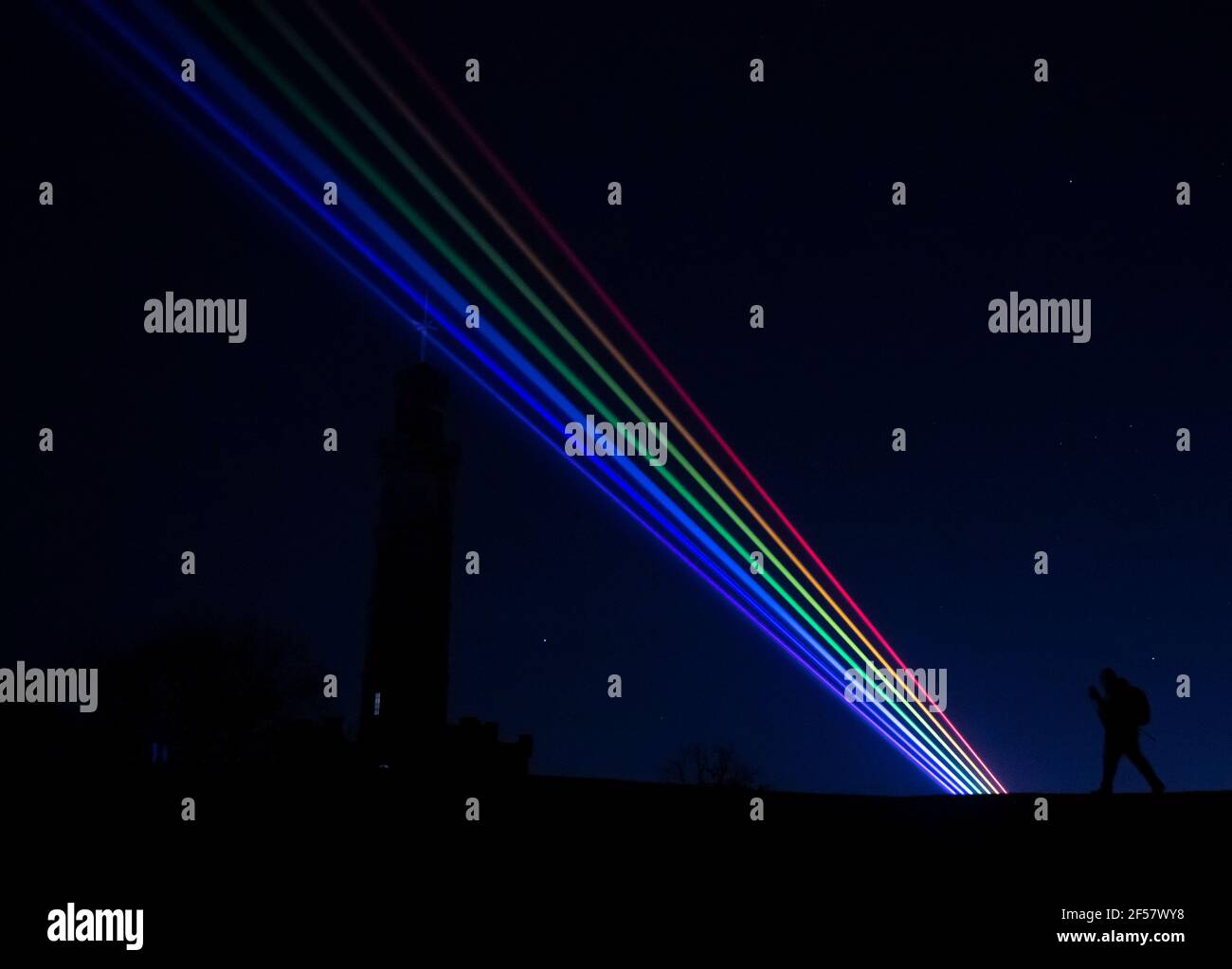 Global rainbow laser light art hi-res stock photography and images - Alamy