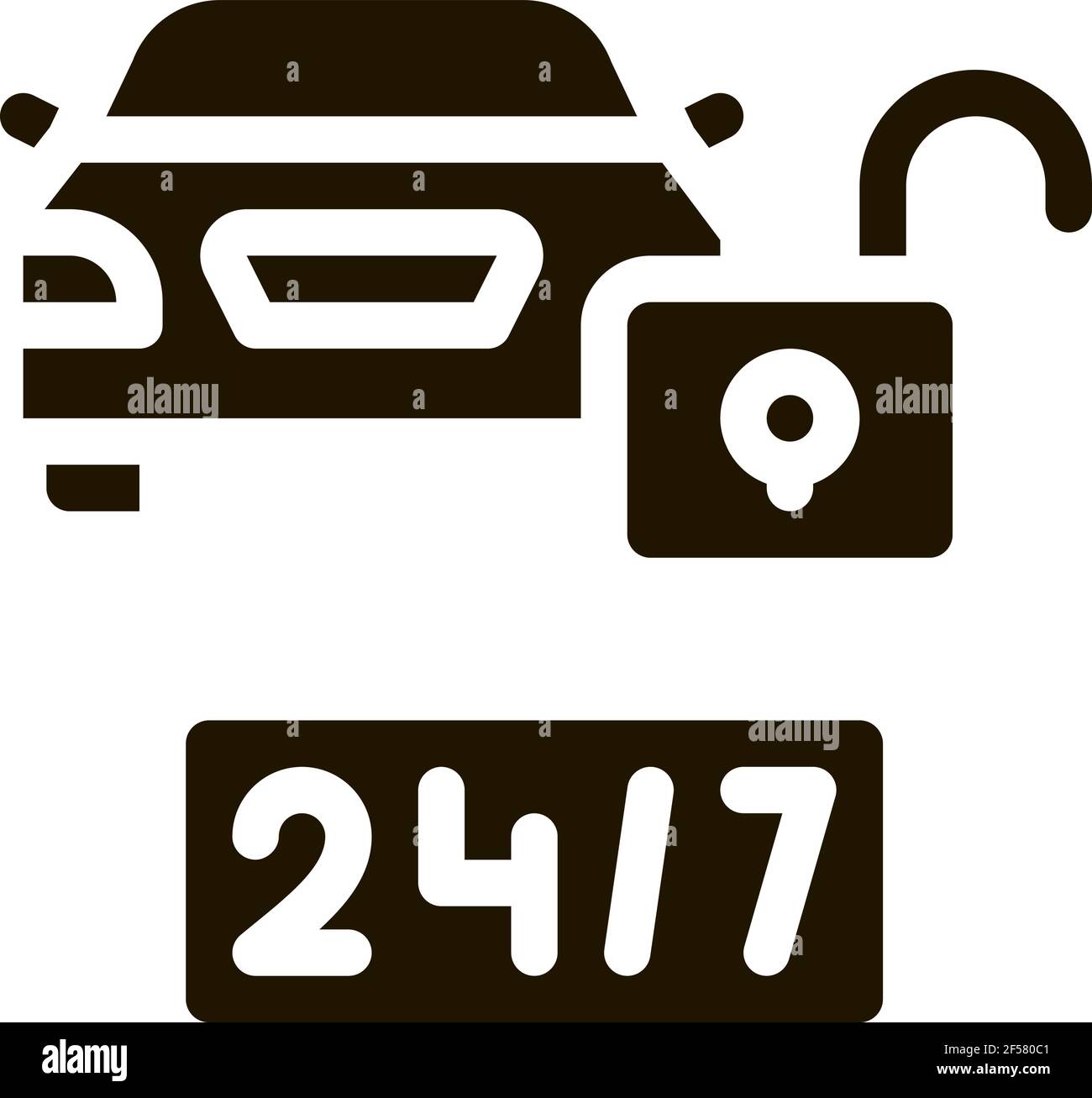 machine protection 24 7 icon Vector Glyph Illustration Stock Vector ...