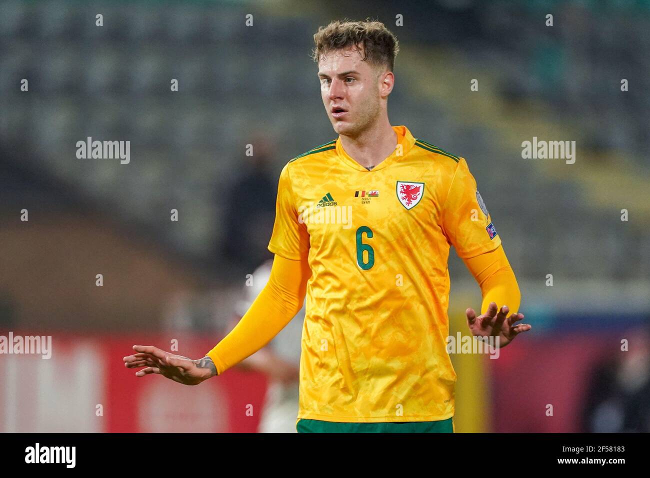 LEUVEN, BELGIUM - MARCH 24: Joe Rodon of Wales during the FIFA World ...