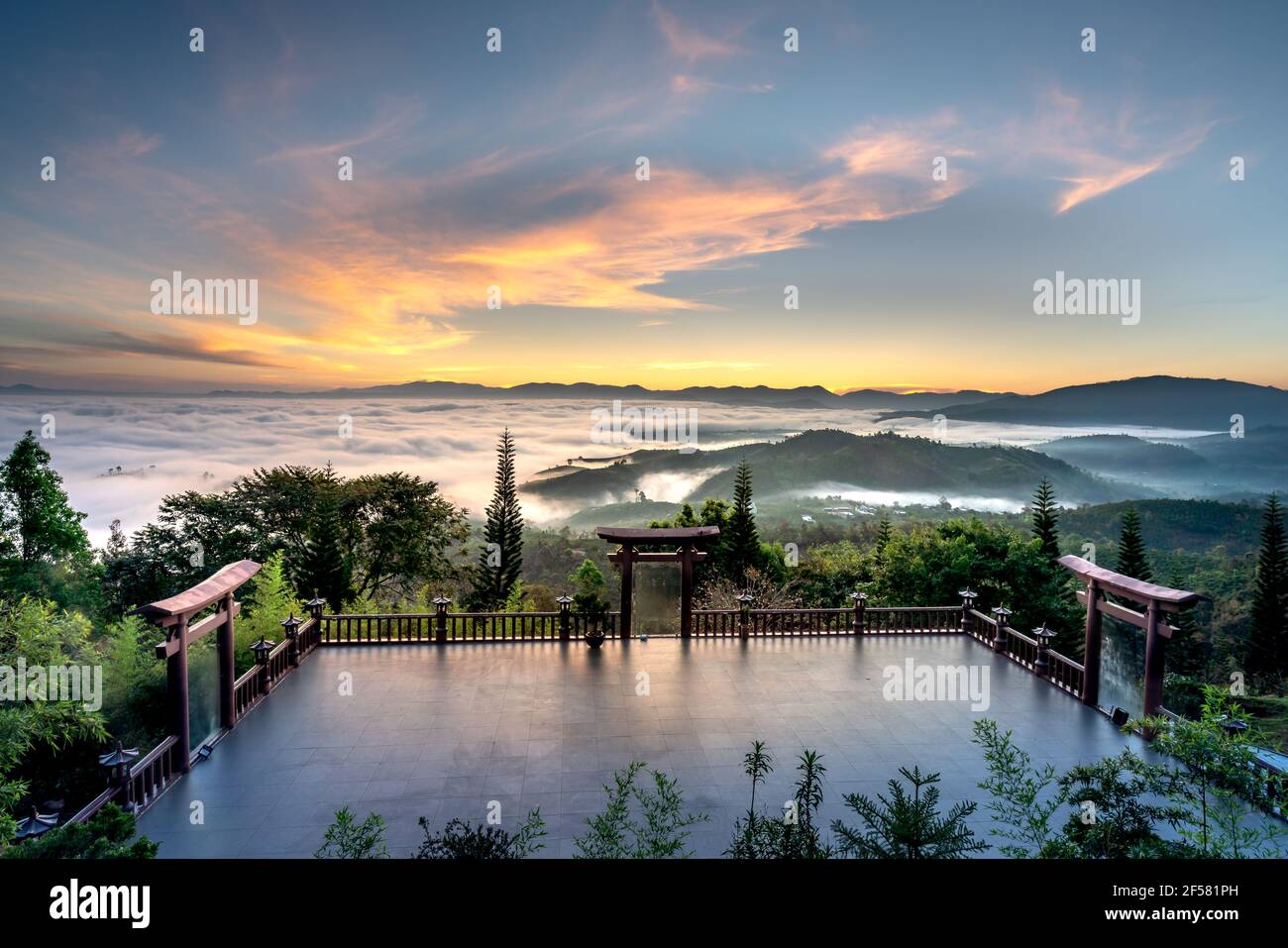 Temple "Linh Quy Phap An", Bao Loc town, Vietnam - March 12, 2021: The ...