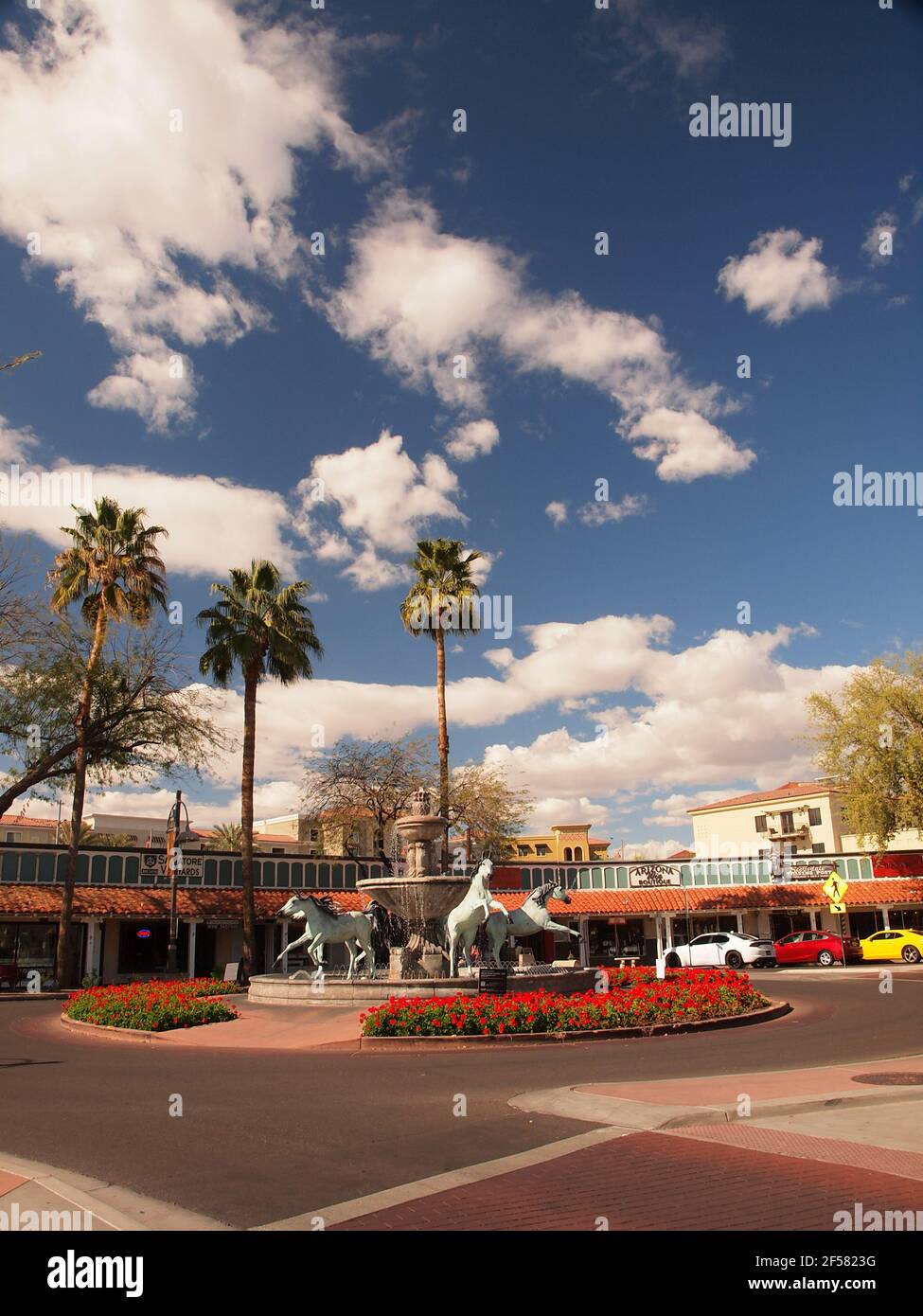 Assorted images of the downtown Scottsdale, Arizona district known as ...