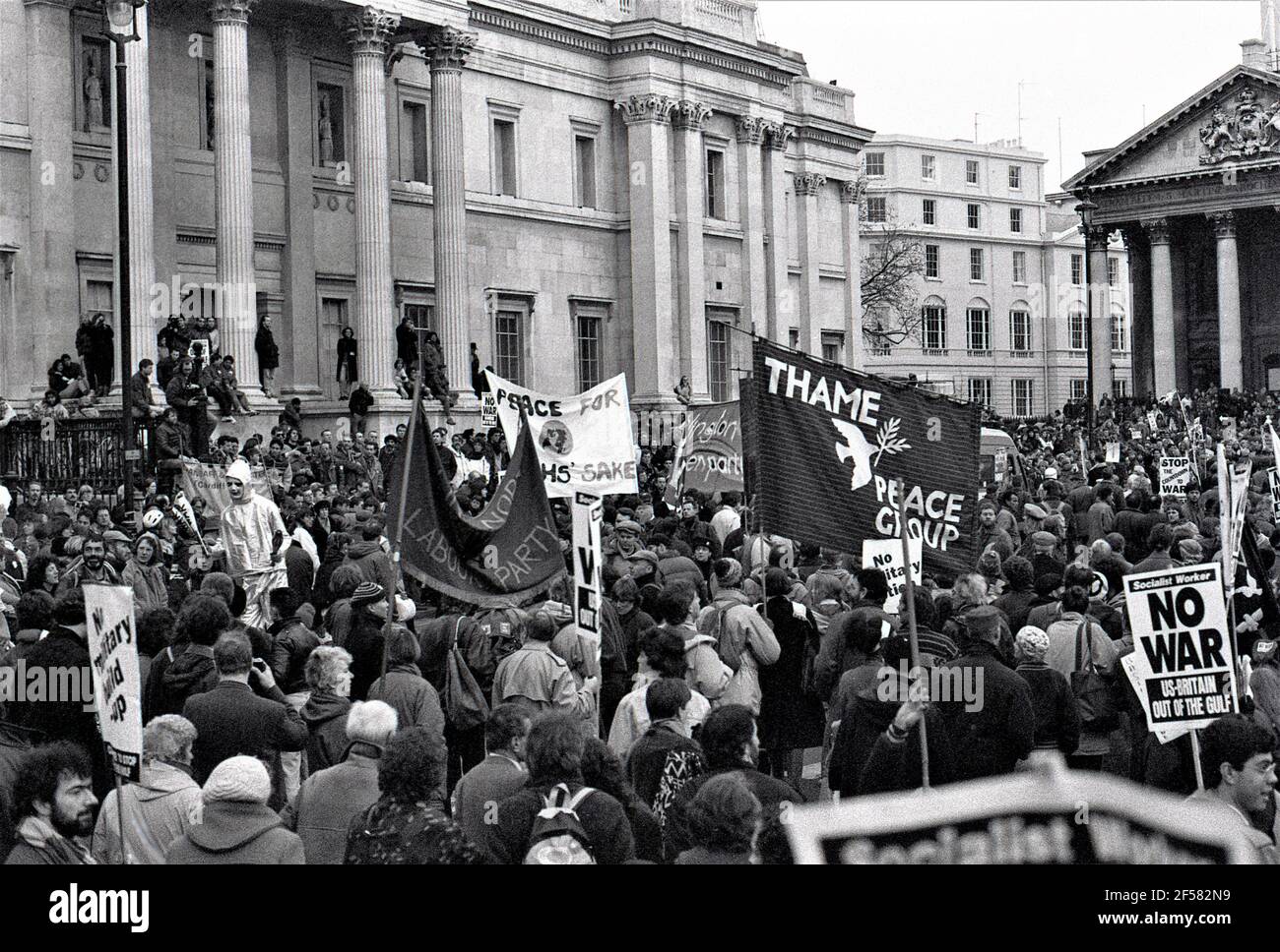 Gulf War Protests in London, UK January 1991 Stock Photo - Alamy