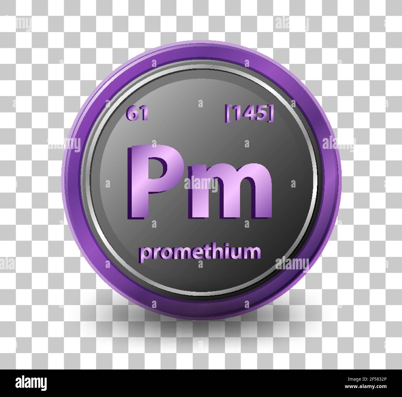 Promethium chemical element. Chemical symbol with atomic number and ...