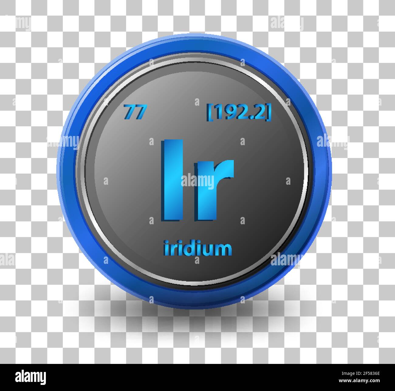 Iridium chemical element. Chemical symbol with atomic number and atomic ...