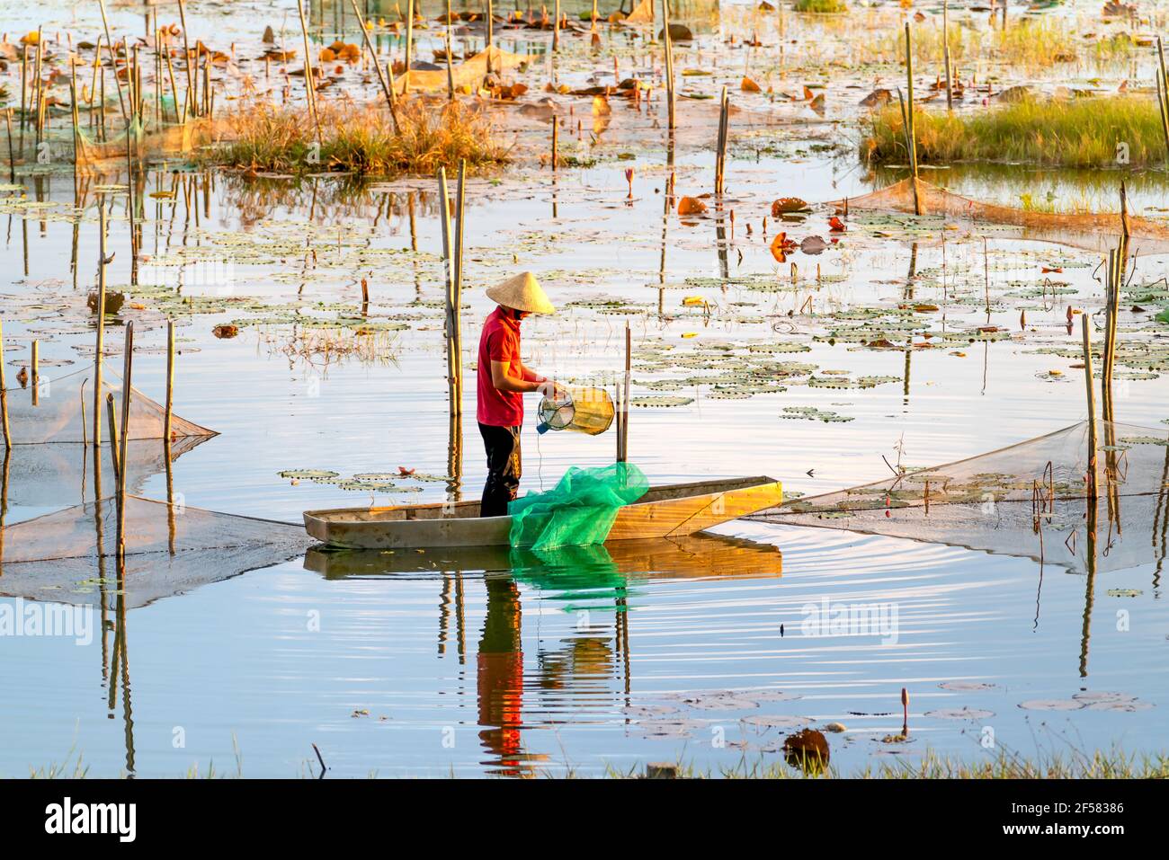 Bao Loc town, Lam Dong province, Vietnam - March 12, 2021: A man is ...