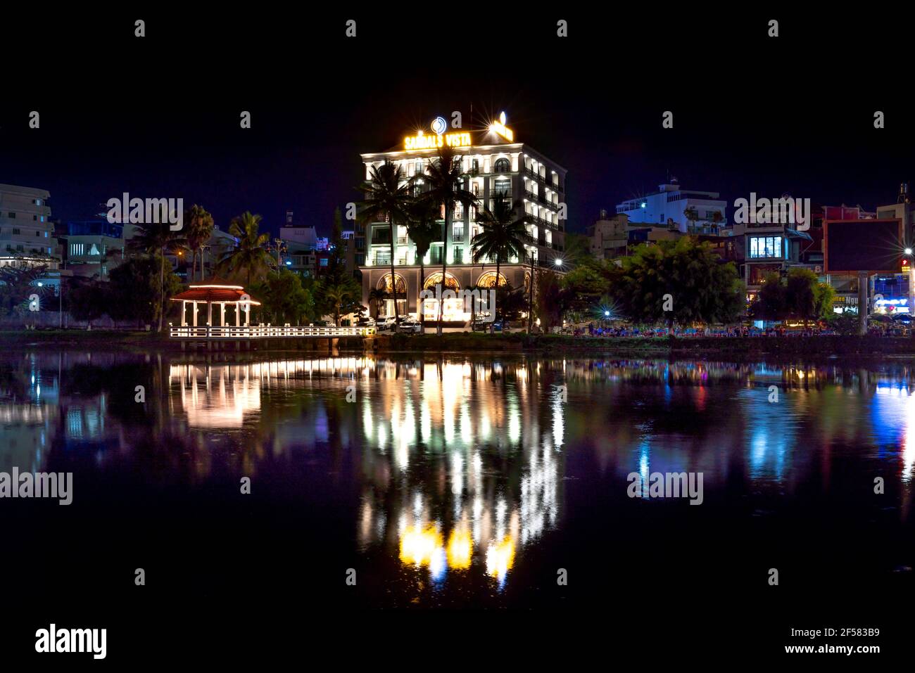 Bao Loc Town, Lam Dong Province, Vietnam - March 12, 2021: Night at Bao ...