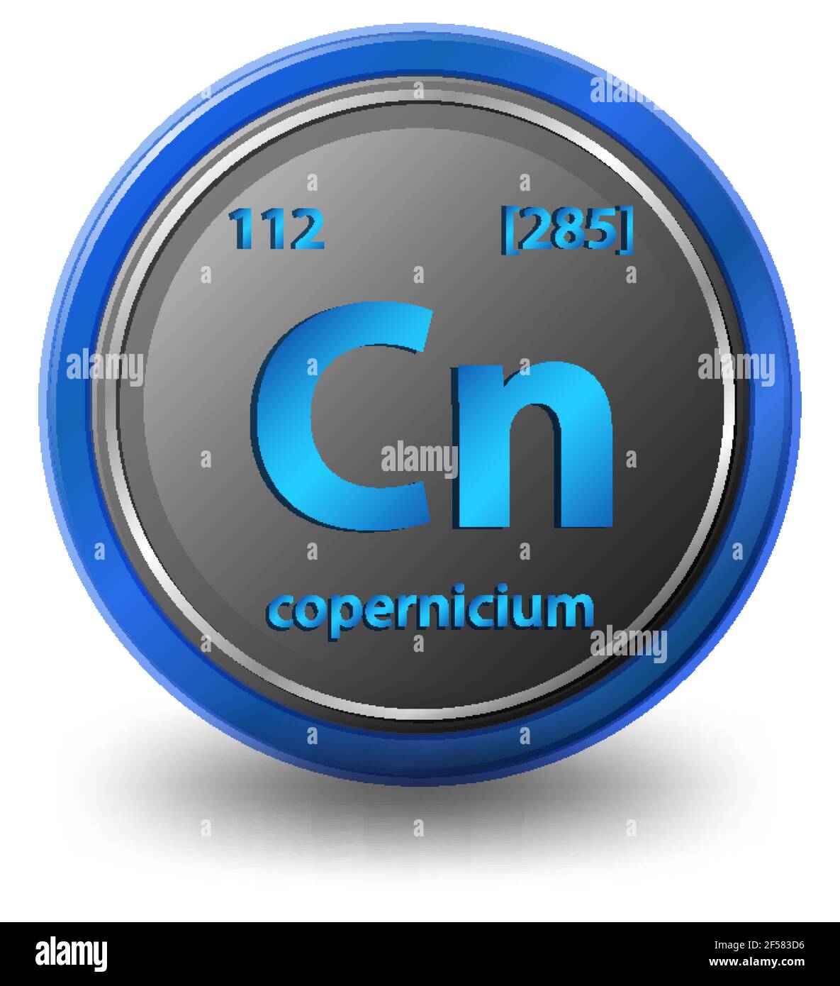 Copernicium chemical element. Chemical symbol with atomic number and ...