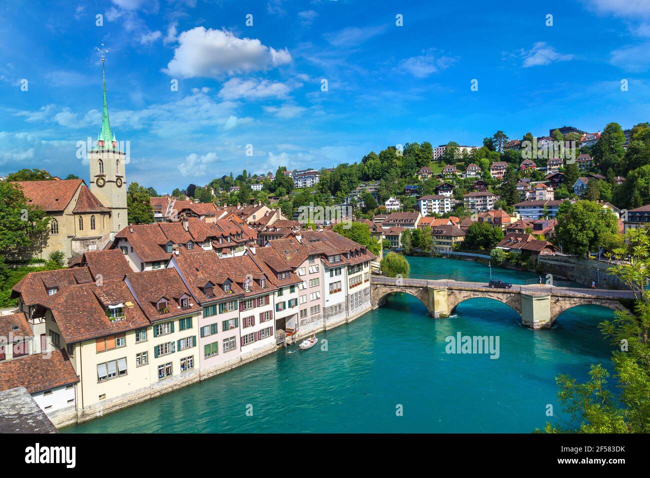 Panoramic view of Bern in a beautiful summer day, Switzerland Stock ...