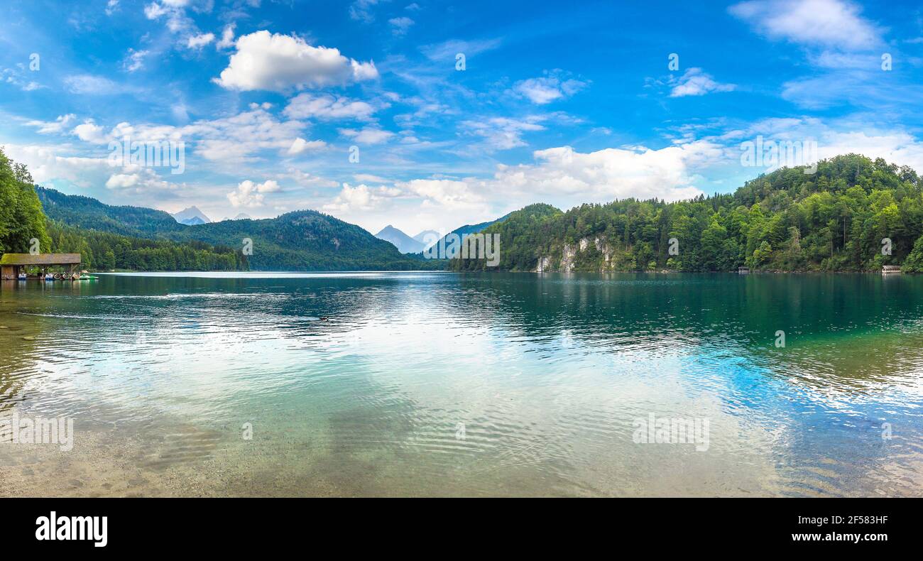 Hohenschwangau Castle and Alps in Fussen, Bavaria, Germany in a ...