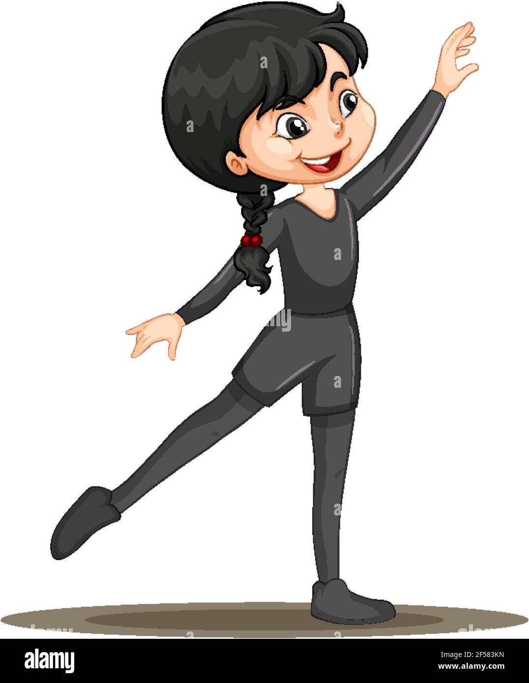 A girl ballet dancer cartoon character illustration Stock Vector Image ...