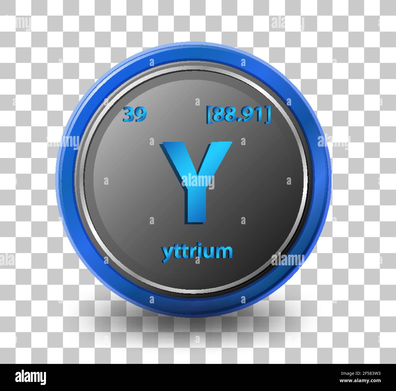 Yttrium chemical element. Chemical symbol with atomic number and atomic ...
