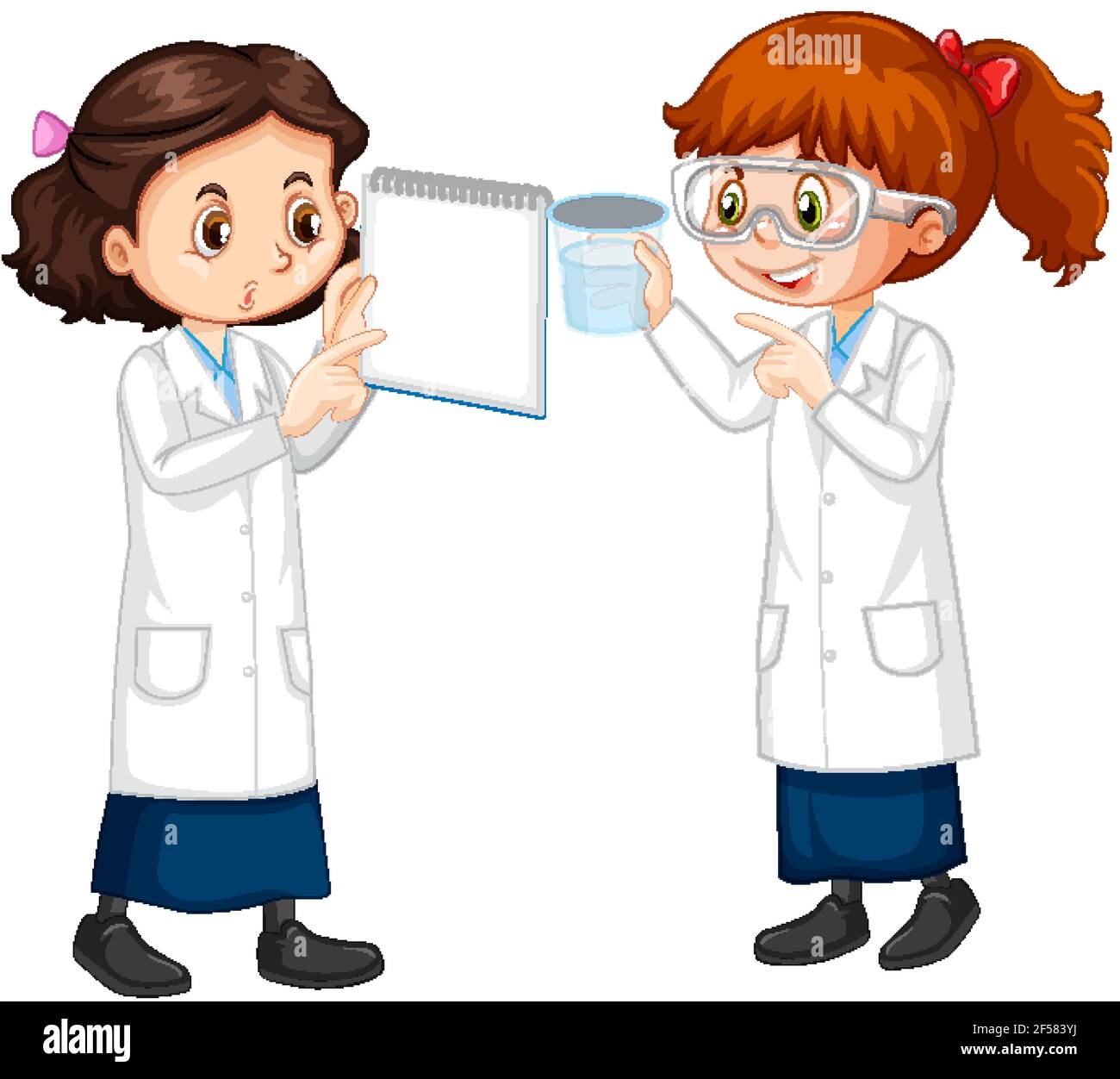 Two young scientist talking each other illustration Stock Vector Image ...