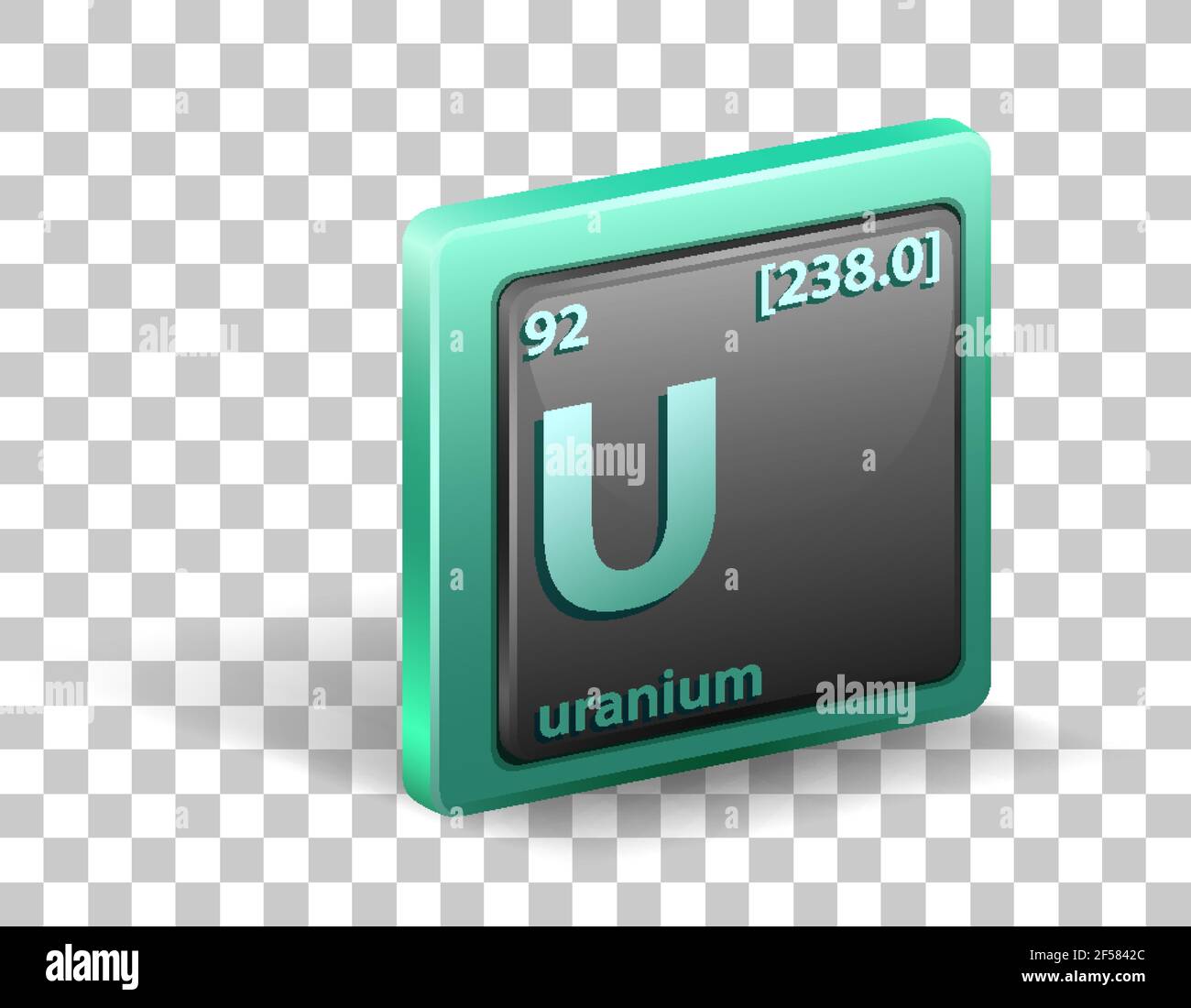 Uranium chemical element. Chemical symbol with atomic number and atomic ...