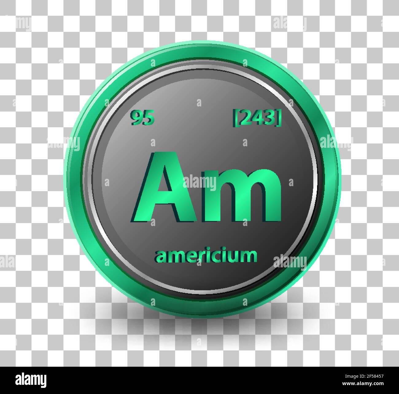 Americium chemical element. Chemical symbol with atomic number and ...