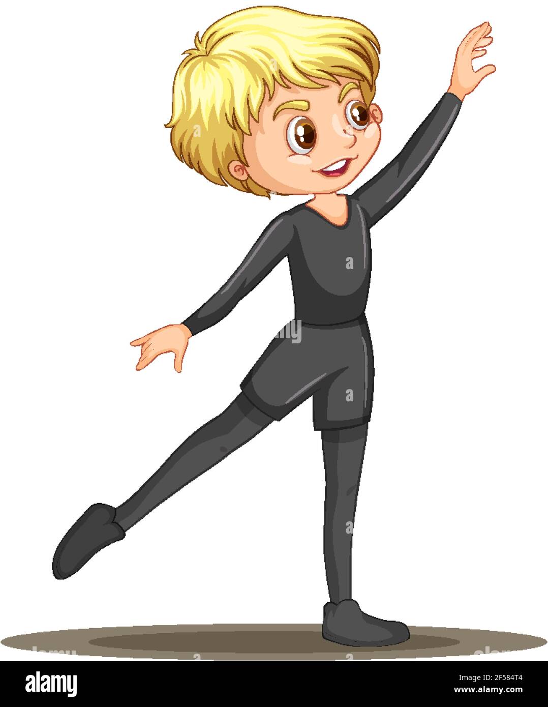 Boy ballet dancer cartoon character isolated illustration Stock Vector ...