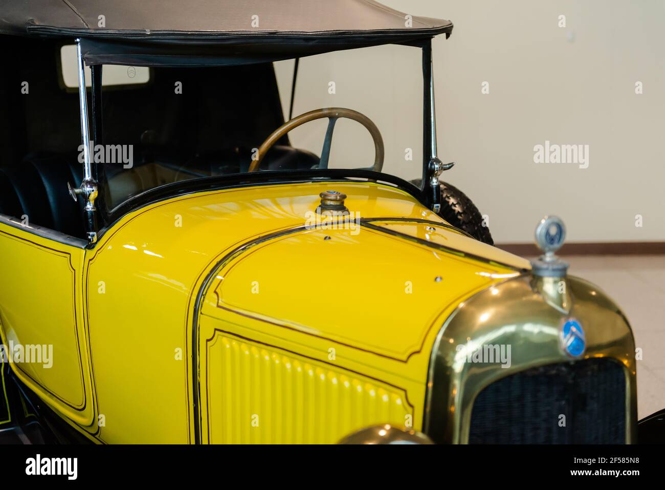 Moscow. Russia. February 2020. Exhibition of retro cars. Old Citroen ...