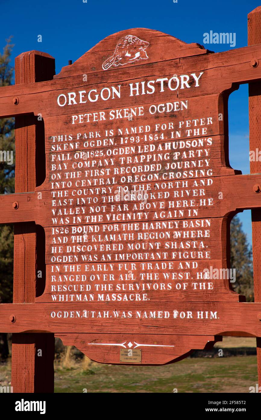 History board, Peter Skene Ogden State Park, Oregon Stock Photo - Alamy