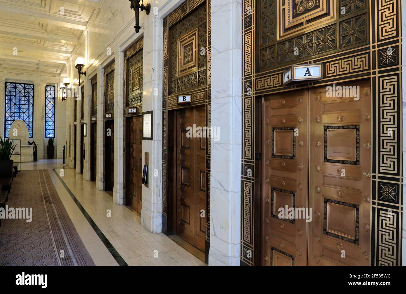 Bronze elevator door inside Oliver Building.Pittsburgh Downtown ...