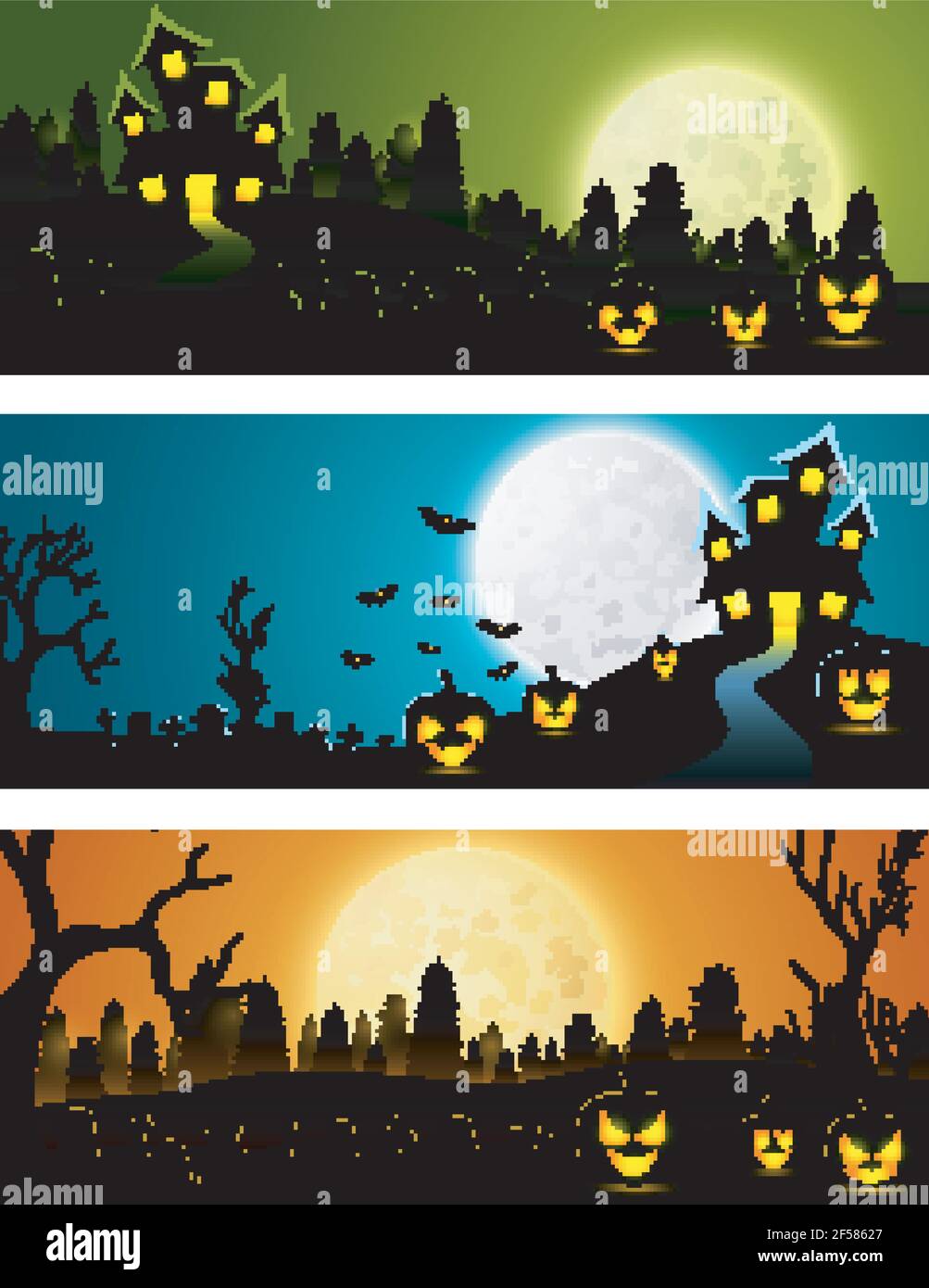 Vector illustration of Happy Halloween banners Stock Vector Image & Art ...