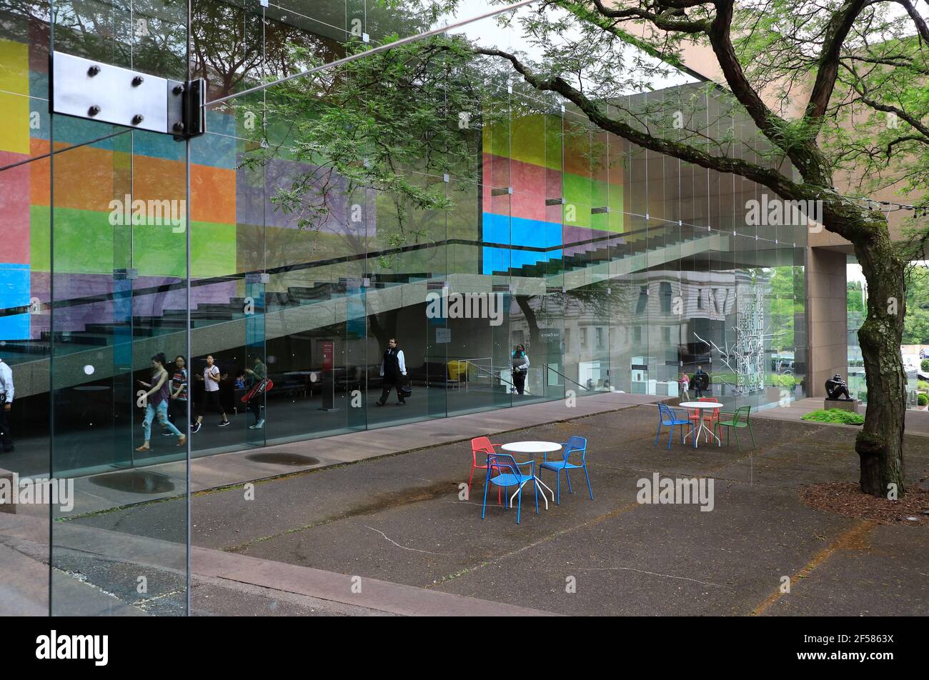 Interior view of Carnegie Museum of Art with courtyard.Pittsburgh ...