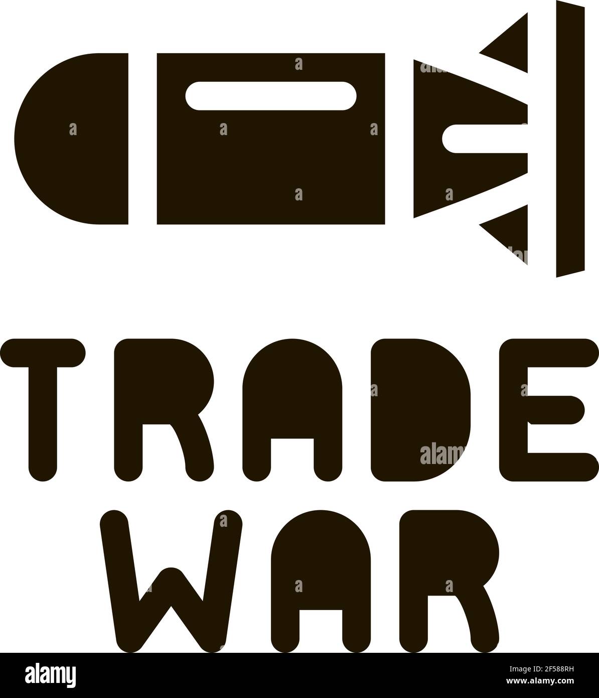 trade war icon Vector Glyph Illustration Stock Vector Image & Art - Alamy