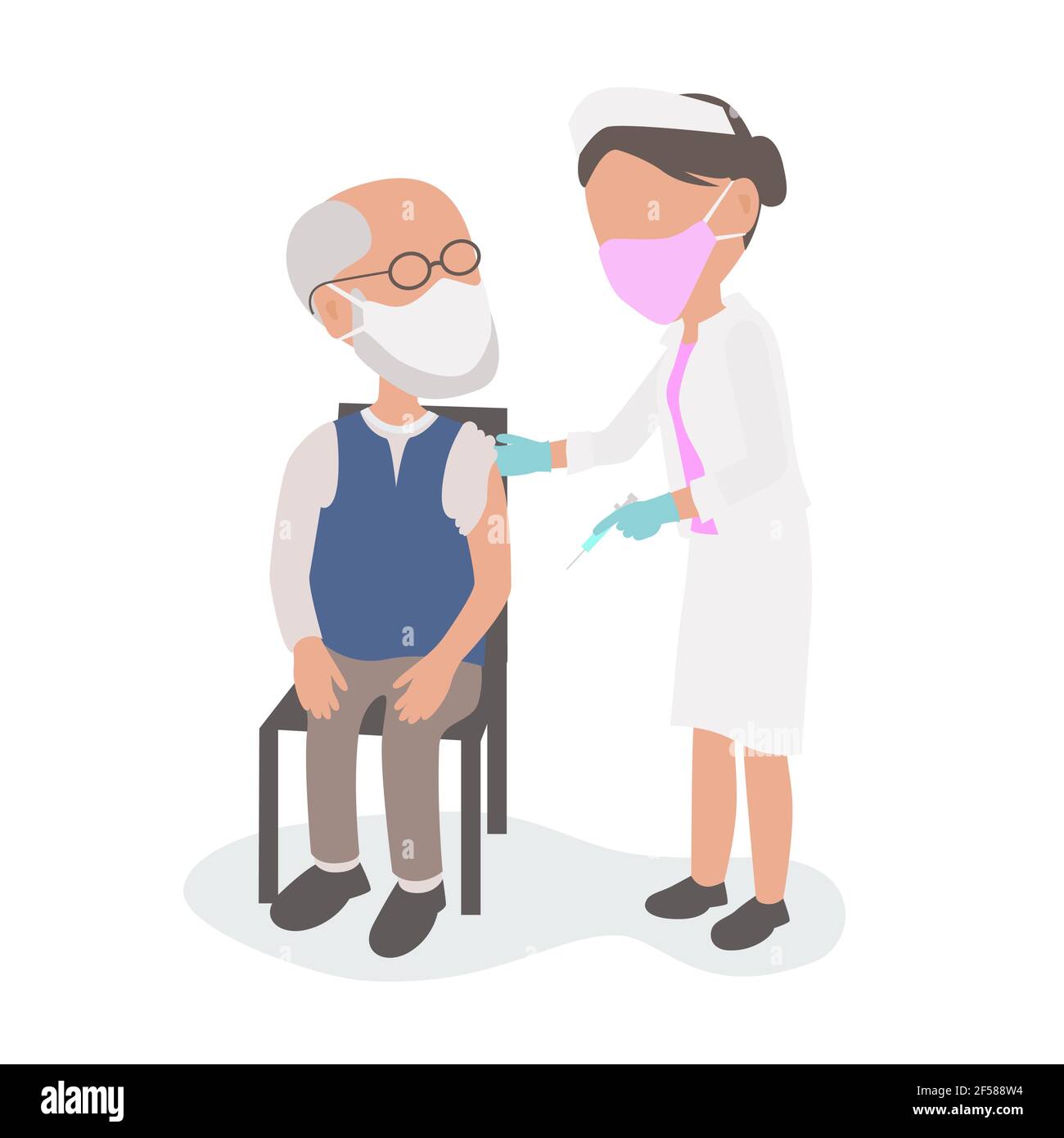 Nurse senior in elderly Stock Vector Images - Alamy