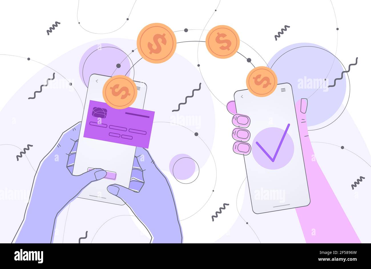 Coins hands Stock Vector Images - Alamy