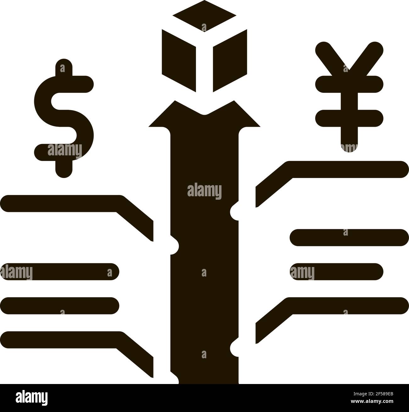 increase sales and exchange rates icon Vector Glyph Illustration Stock ...